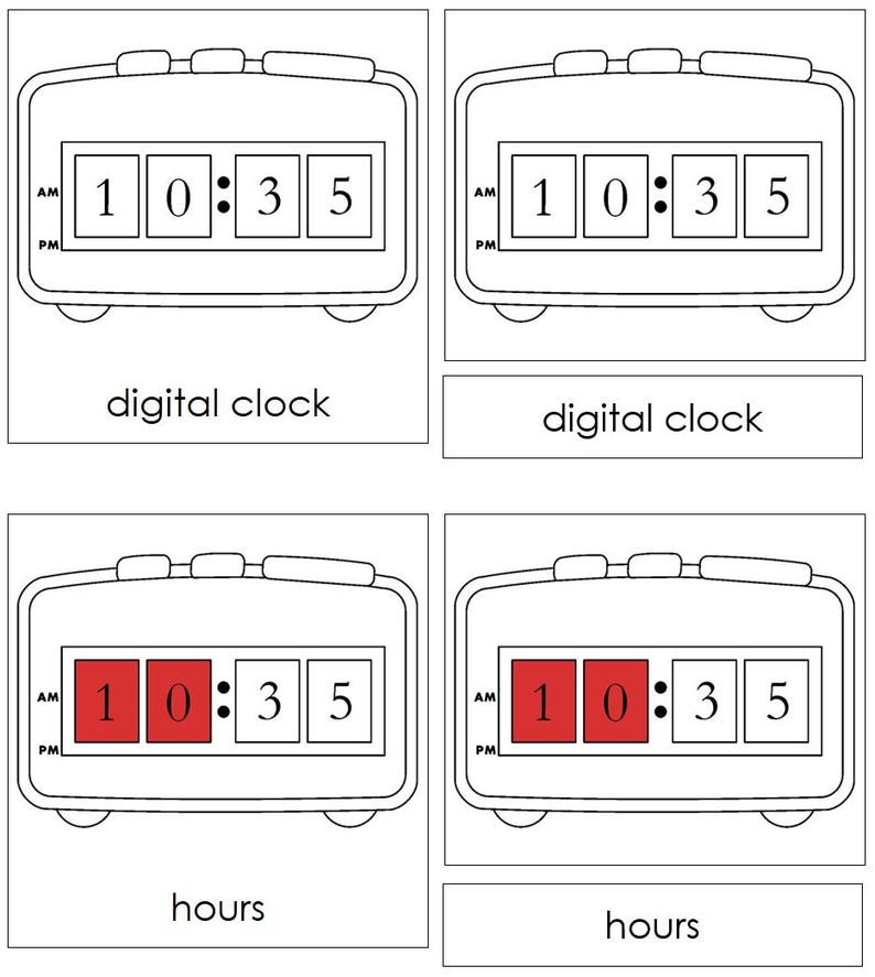 Parts of a Clock Nomenclature 3-part Cards & Blackline Masters ...