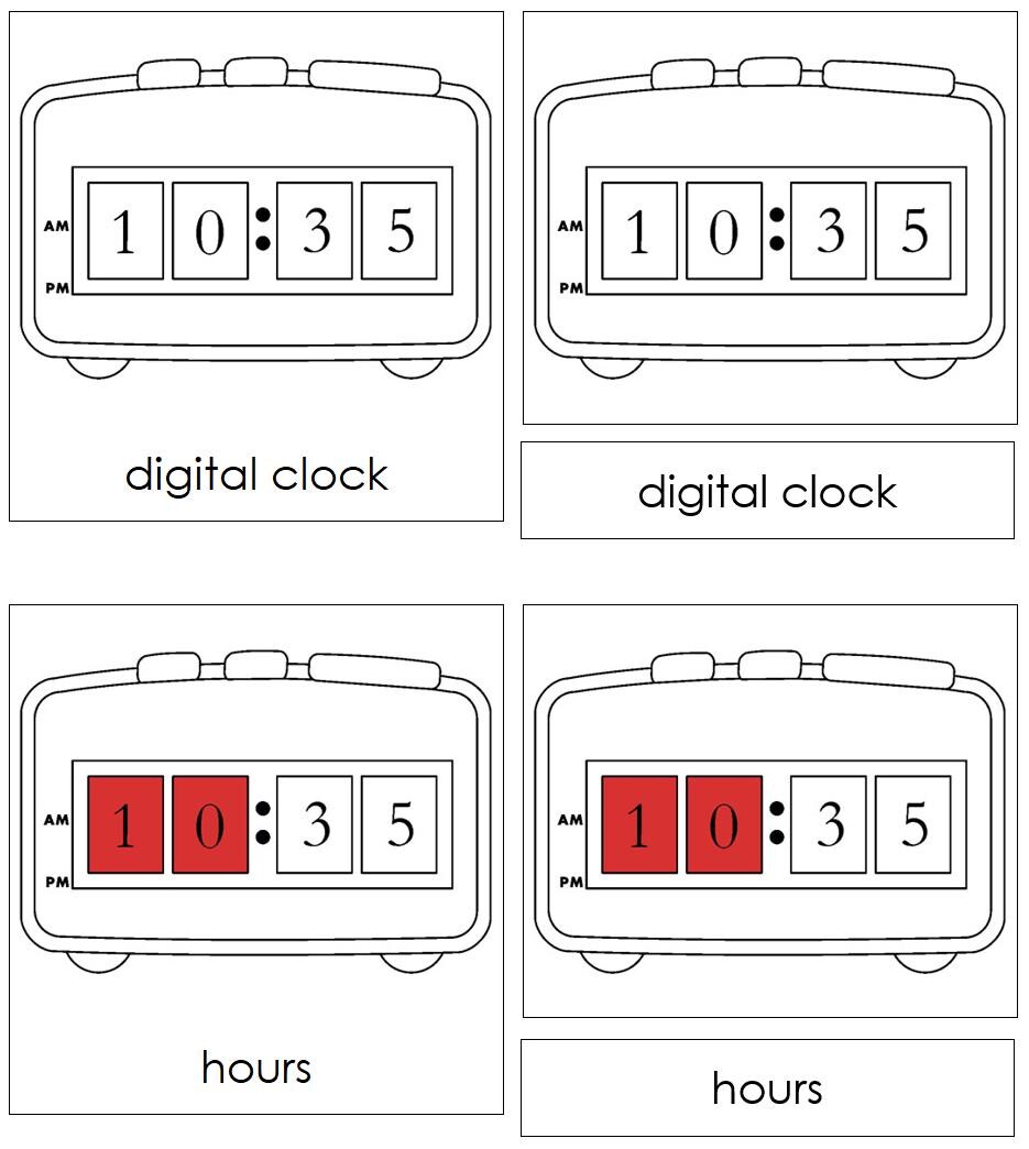 Parts of a Clock Nomenclature 3-part Cards & Blackline Masters ...