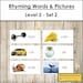 Rhyming Words & Pictures [level 3, Set 2, CURSIVE] - Montessori Phonics ...