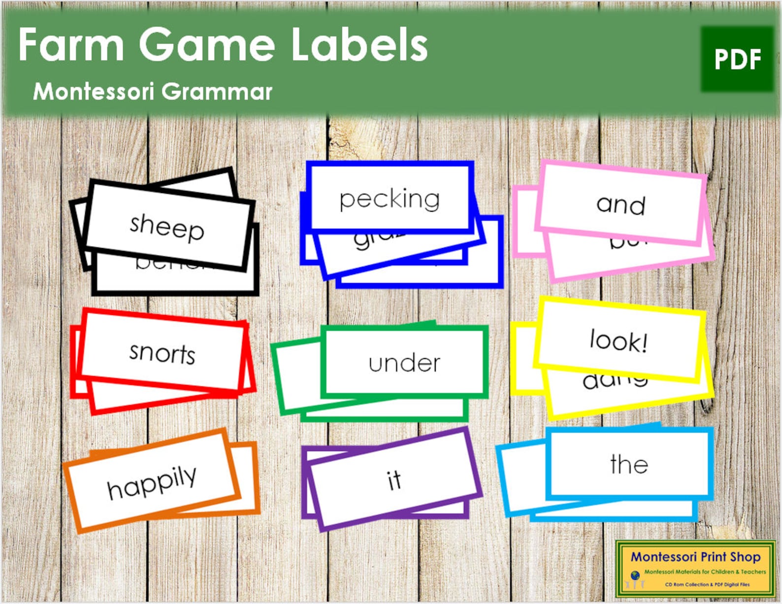 Montessori Farm Game Labels color-coded Montessori | Etsy