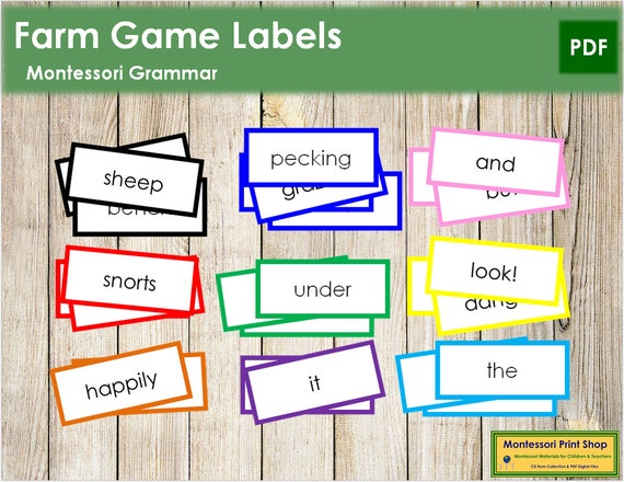 Montessori Farm Game Labels color-coded Montessori | Etsy