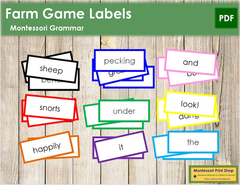 Montessori Farm Game Labels color-coded Montessori | Etsy