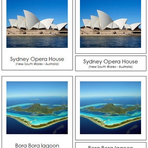Australia/oceania Continent Bundle - Montessori Continent Cards ...