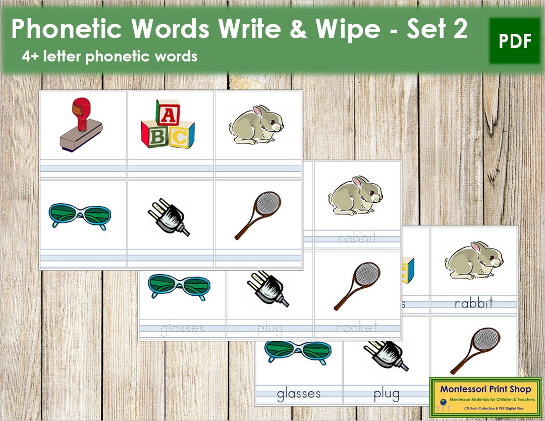 Phonetic Words Write & Wipe Set 2 Phonics Language - Etsy
