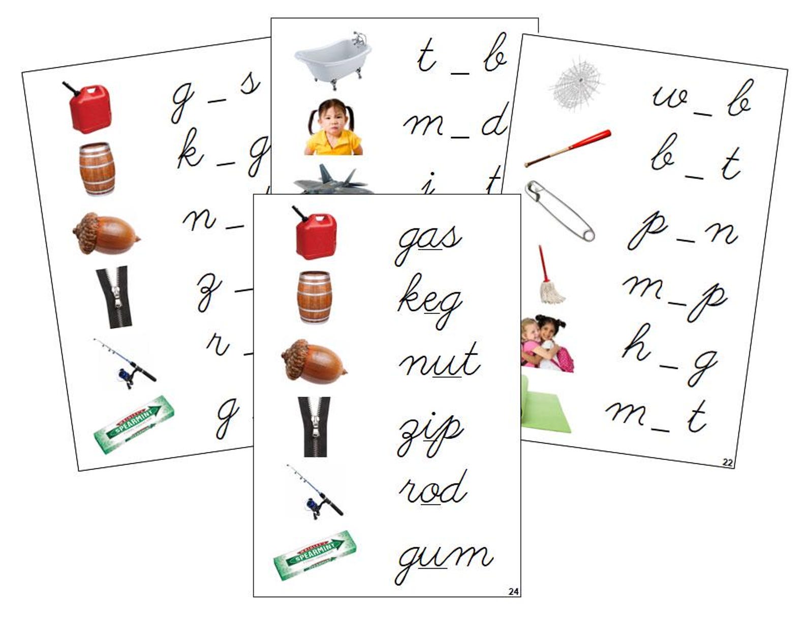 Montessori Cursive Step 1 Phonetic Language Series Bundle [CLIPART ...