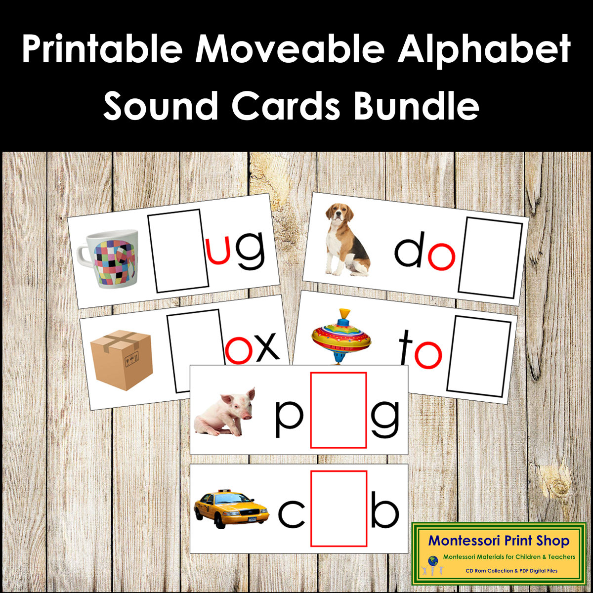 Montessori Moveable Alphabet Sound Cards Bundle Black/red - Etsy