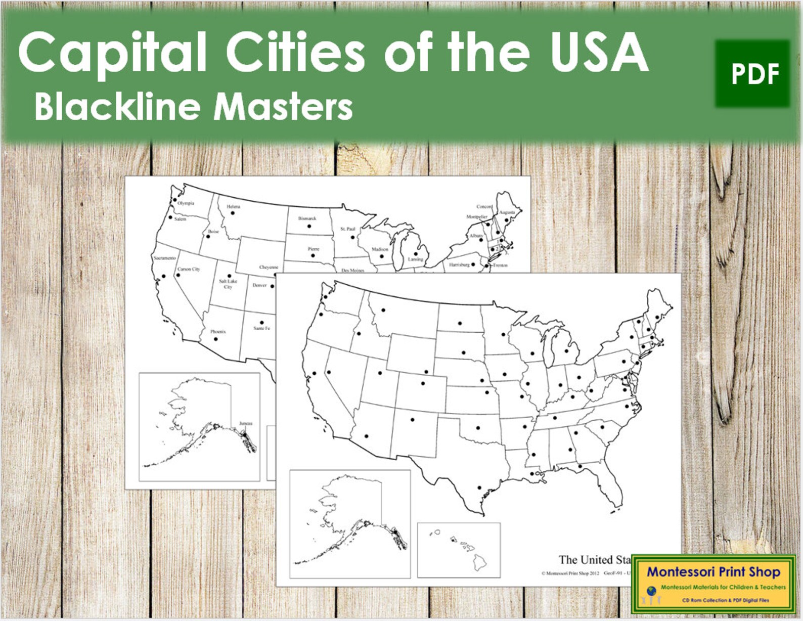 Capital Cities of the United States Map & Master Montessori - Etsy