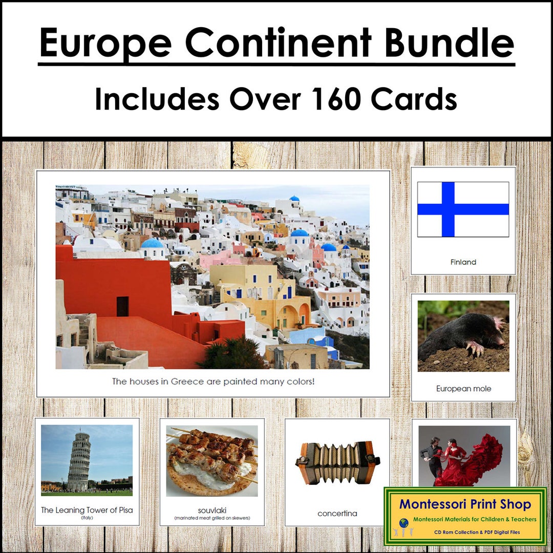 Europe Continent Bundle Geography Printable Montessori - Etsy