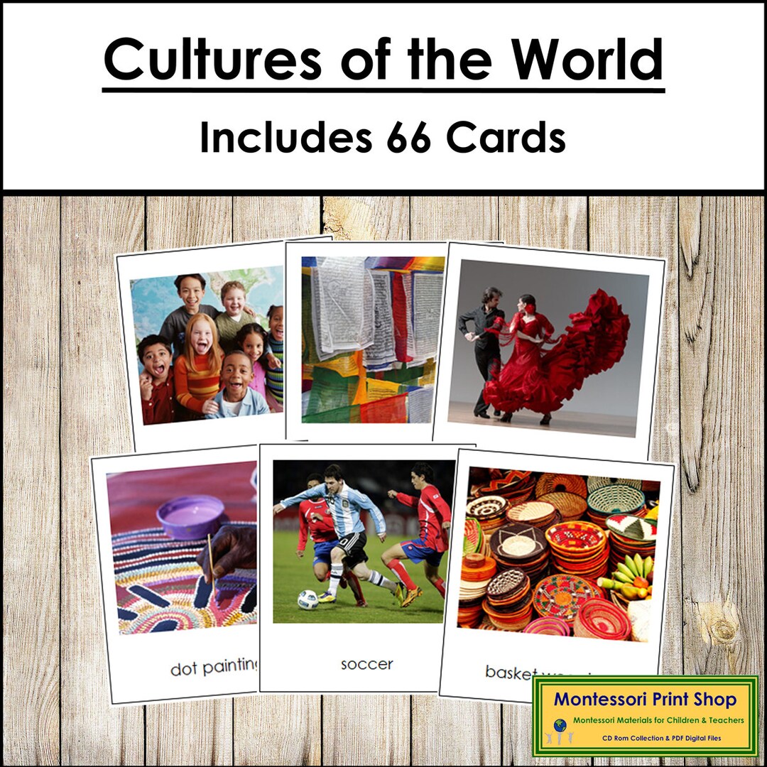 Cultures of the World 3-part Cards Bundle - Montessori Geography ...