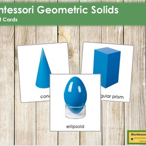 Montessori Geometric Solids 3-part Cards Geometry | Etsy