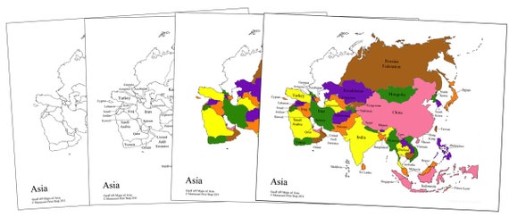 Mapa De Asia Montessori Countries And Flags Of Asia | Montessori