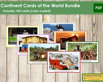 Montessori Maps of the World Bundle color-coded Geography | Etsy