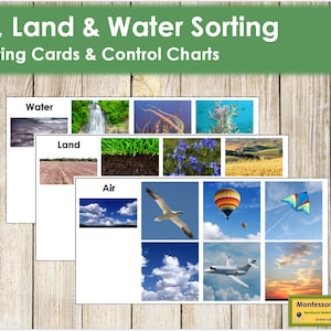 Air Land and Water Sorting Cards & Control Chart Preschool - Etsy