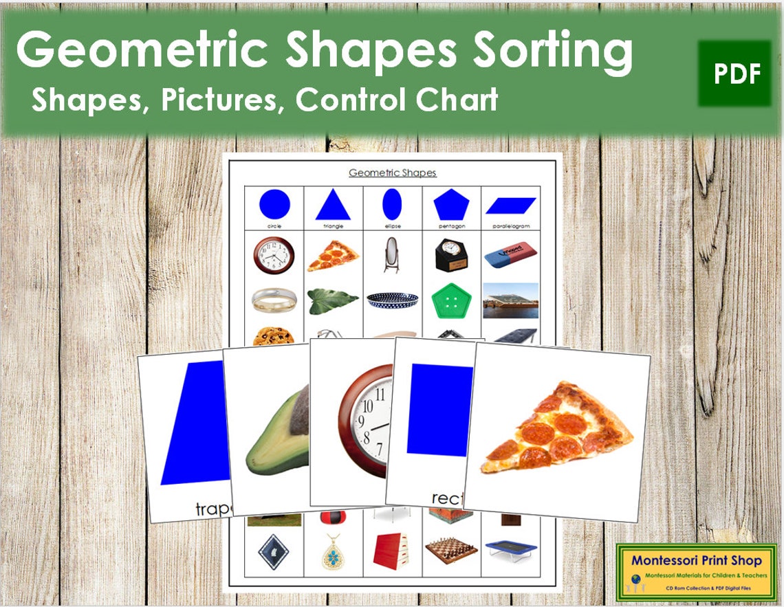 Geometric Shapes Sorting Cards & Chart Primary Geometry - Etsy Canada