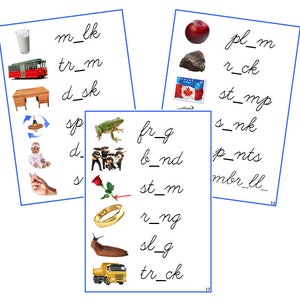Montessori Blue Phonetic Language Series Bundle CURSIVE (photos ...