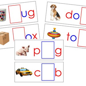 Montessori Moveable Alphabet Sound Cards Bundle Red/blue (print ...