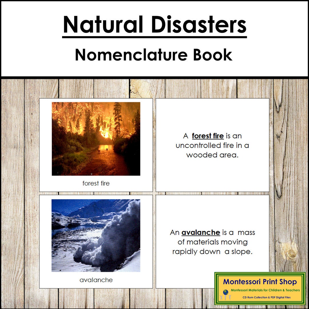 Natural Disasters Book - Science - Montessori Nomenclature (digital ...