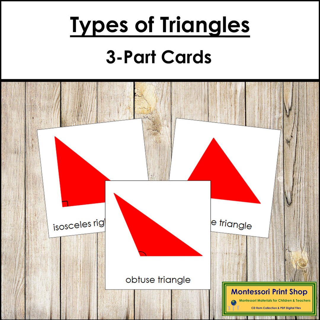 Types of Triangles Nomenclature 3-part Cards - Geometry - Printable ...