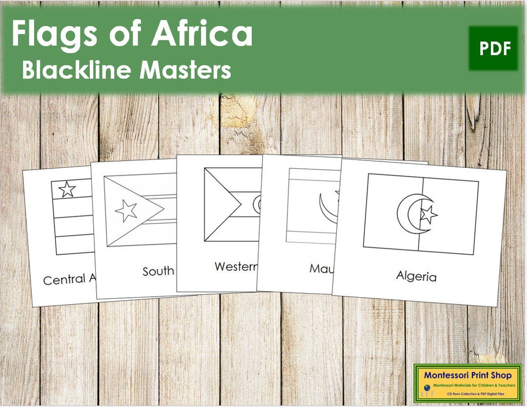 Flags of Africa Blackline Masters Geography Printable - Etsy