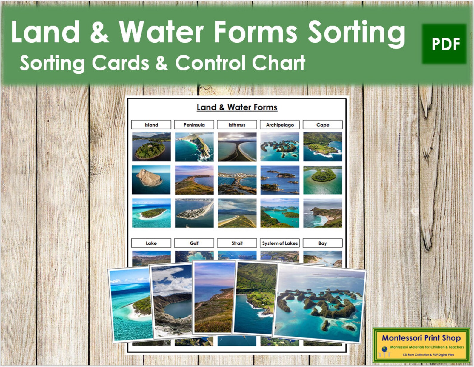 Land and Water Forms Sorting Cards & Control Chart - Etsy