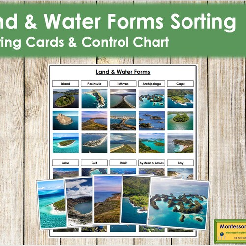 Land and Water Forms Sorting Cards & Control Chart - Etsy