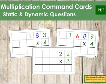 Montessori Math Task Cards - Etsy