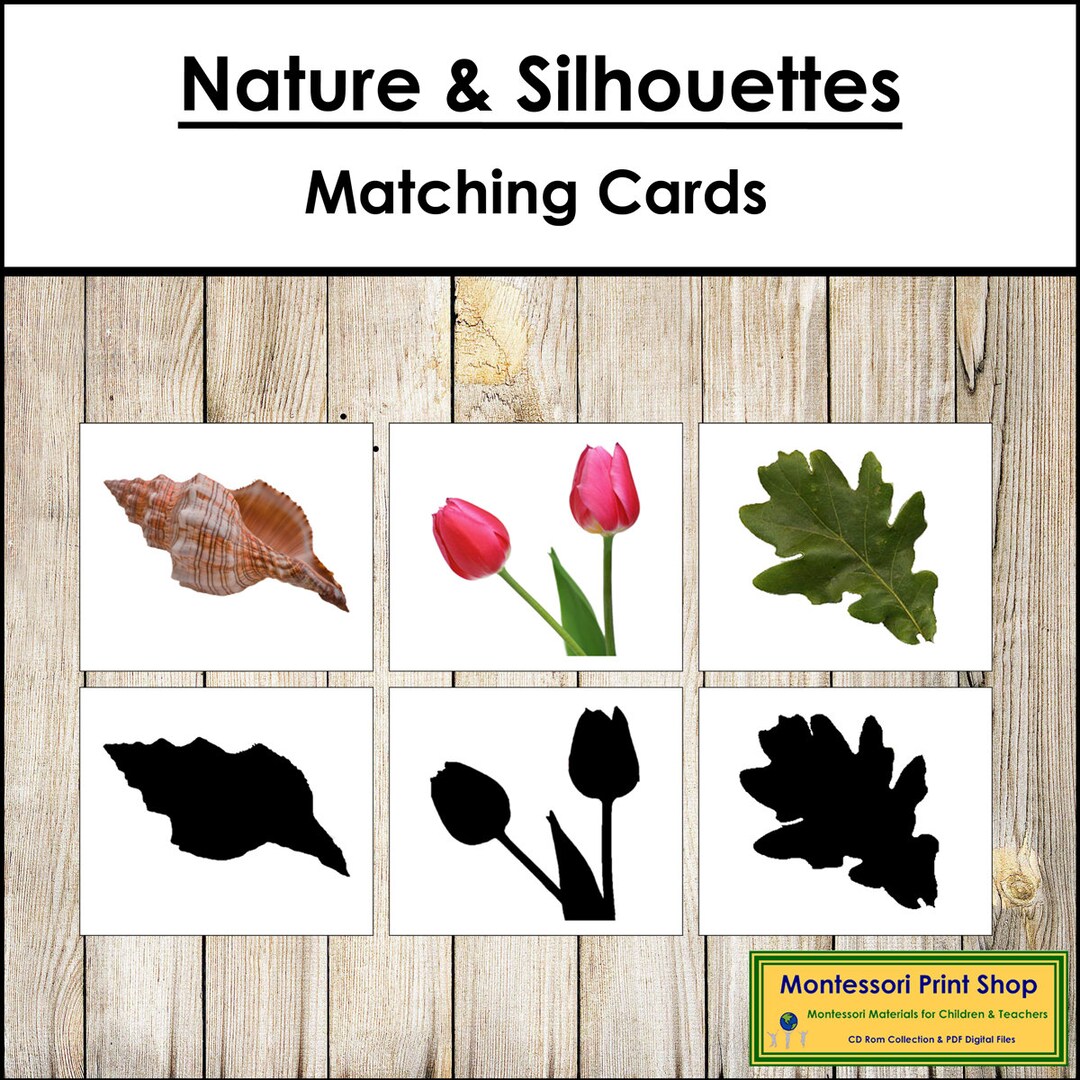 Silhouette Matching Cards (nature Objects) - Printable Montessori ...