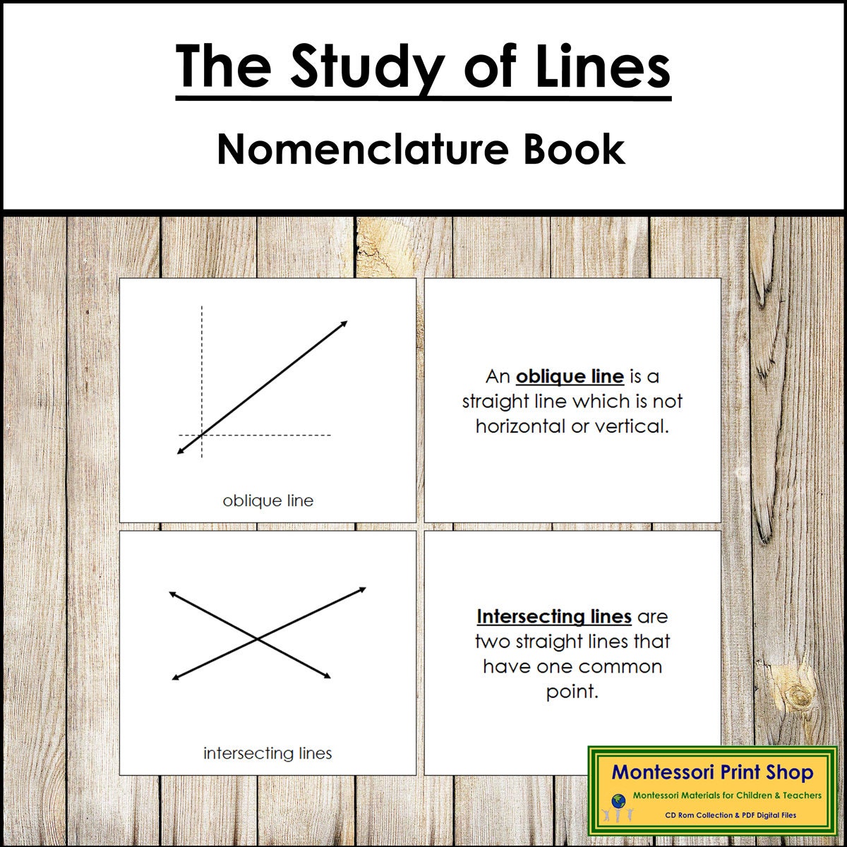 The Study of Lines Nomenclature Book Geometry Printable Montessori ...