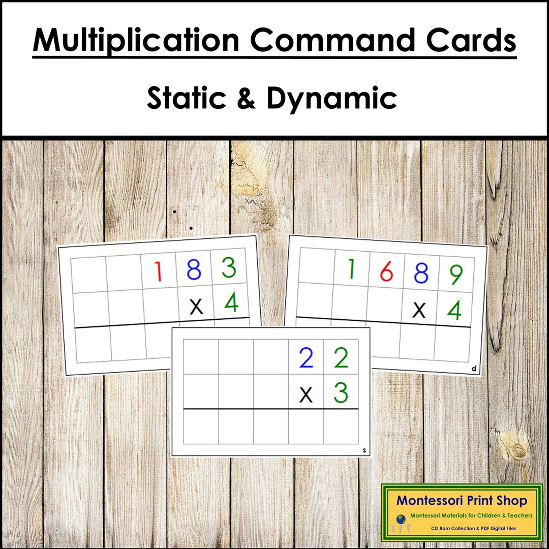 Multiplication Command Cards (color-coded) - Math Operations Task Cards ...