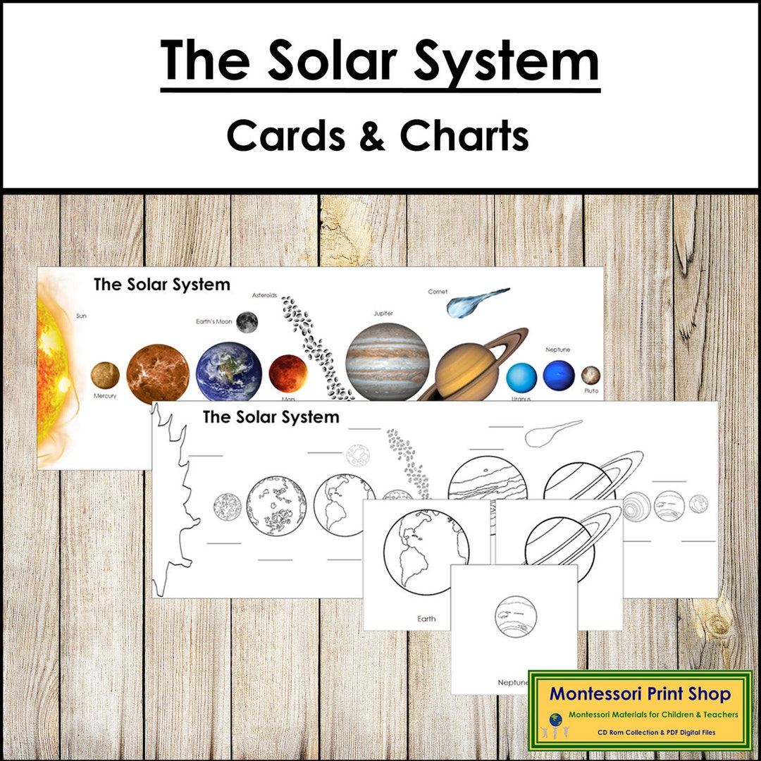 The Solar System Charts & Cards - Printable Montessori Nomenclature ...