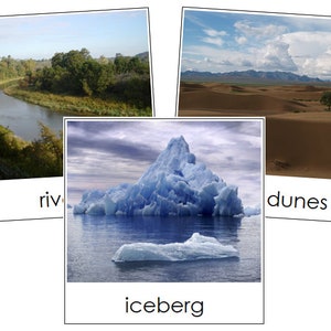 Aquatic & Land Features 3-part Cards Set 1 Geography Printable ...