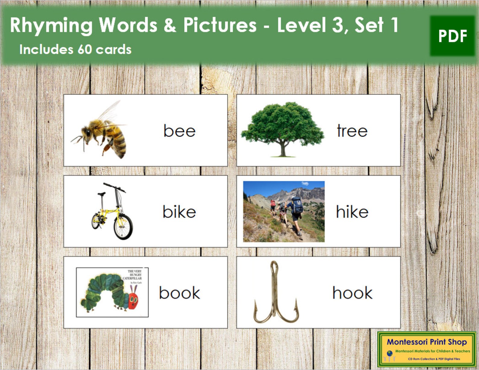 Rhyming Words & Pictures Level 3 Set 1 Montessori Language - Etsy