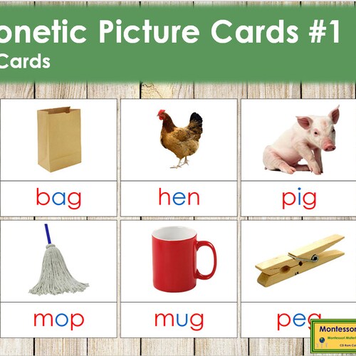 Phonetic Montessori Reading Cards - Etsy