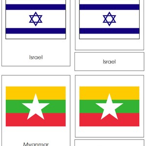 Flags of Asia - Montessori Continent Cards - Geography - Printable ...