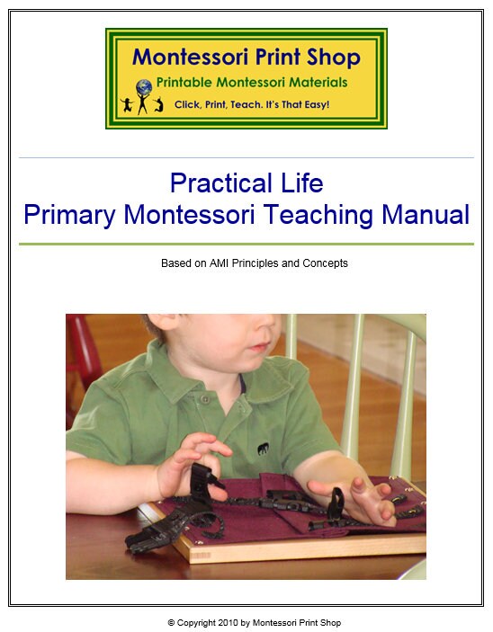 Primary Montessori Practical Life Teaching Manual Printable | Etsy