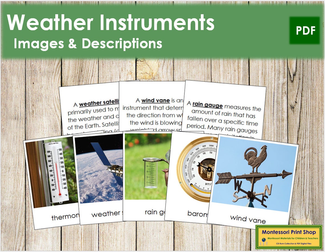 Types of Weather Instruments Science Printable Montessori - Etsy