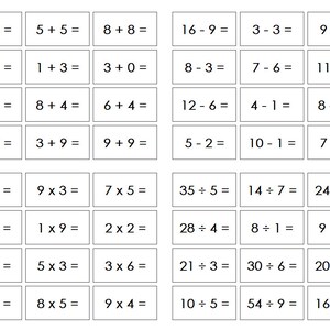 Math Operations Equation Slips Bundle - Addition, Multiplication ...