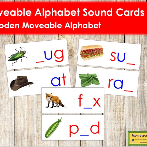 Montessori Moveable Alphabet Sound Cards Bundle Black/red - Etsy