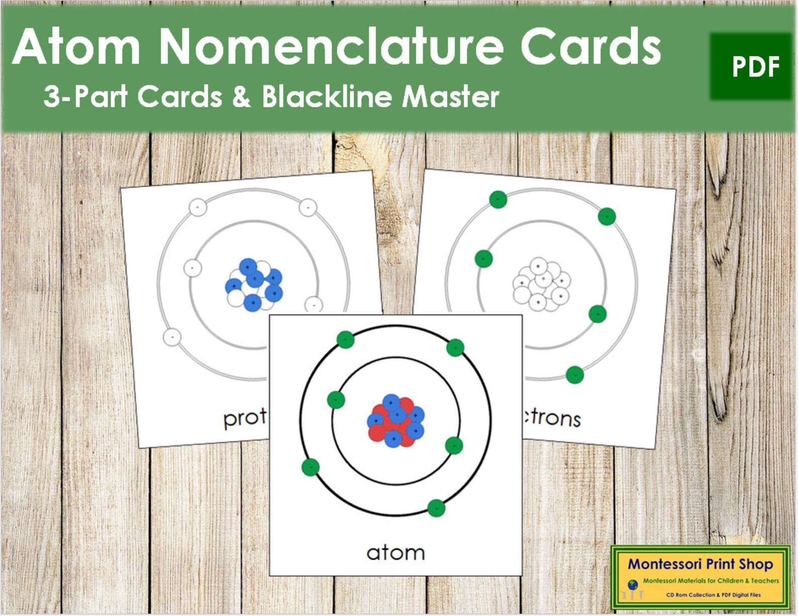 Parts of an Atom Nomenclature 3-part Cards Science - Etsy