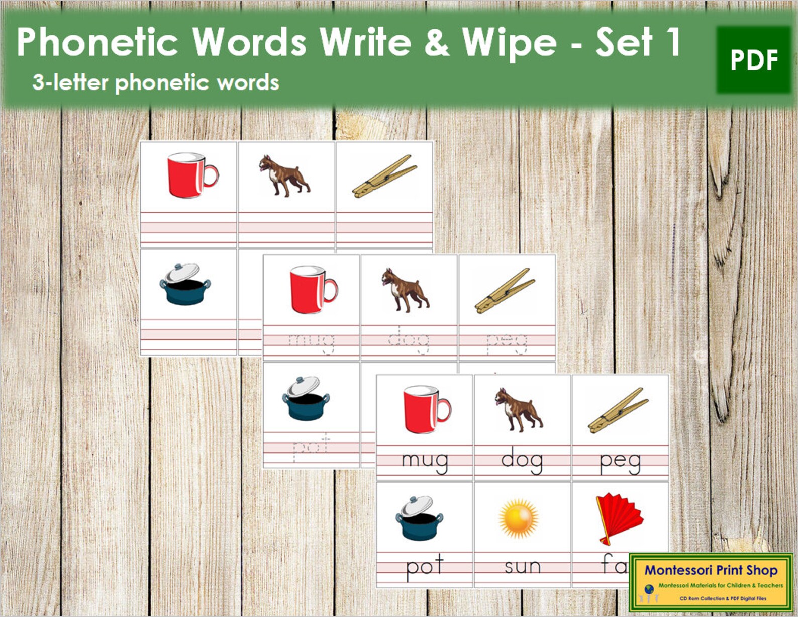 Phonetic Words Write & Wipe Set 1 Phonics Language | Etsy