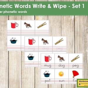 Phonetic Words Write & Wipe Set 1 Phonics Language | Etsy