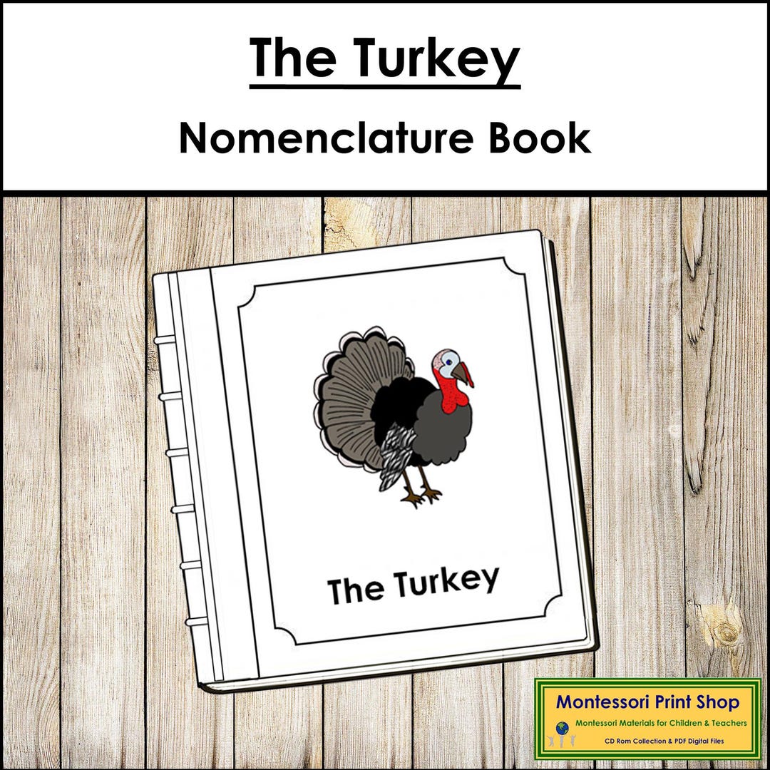 Parts of a Turkey Nomenclature Book - Montessori Zoology (digital ...