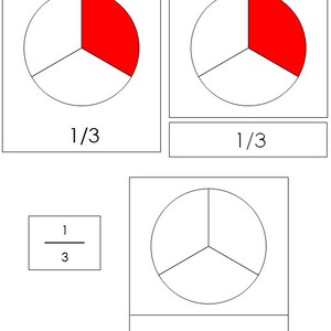 Fractions 3-part Cards - Montessori Math (digital Download) - Etsy