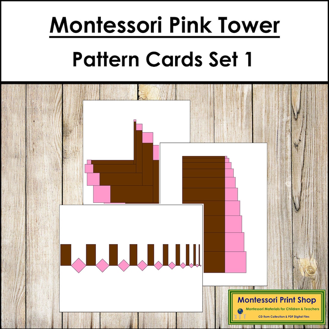 Pink Tower & Brown Stair Pattern Cards (set 1) - Montessori Sensorial ...