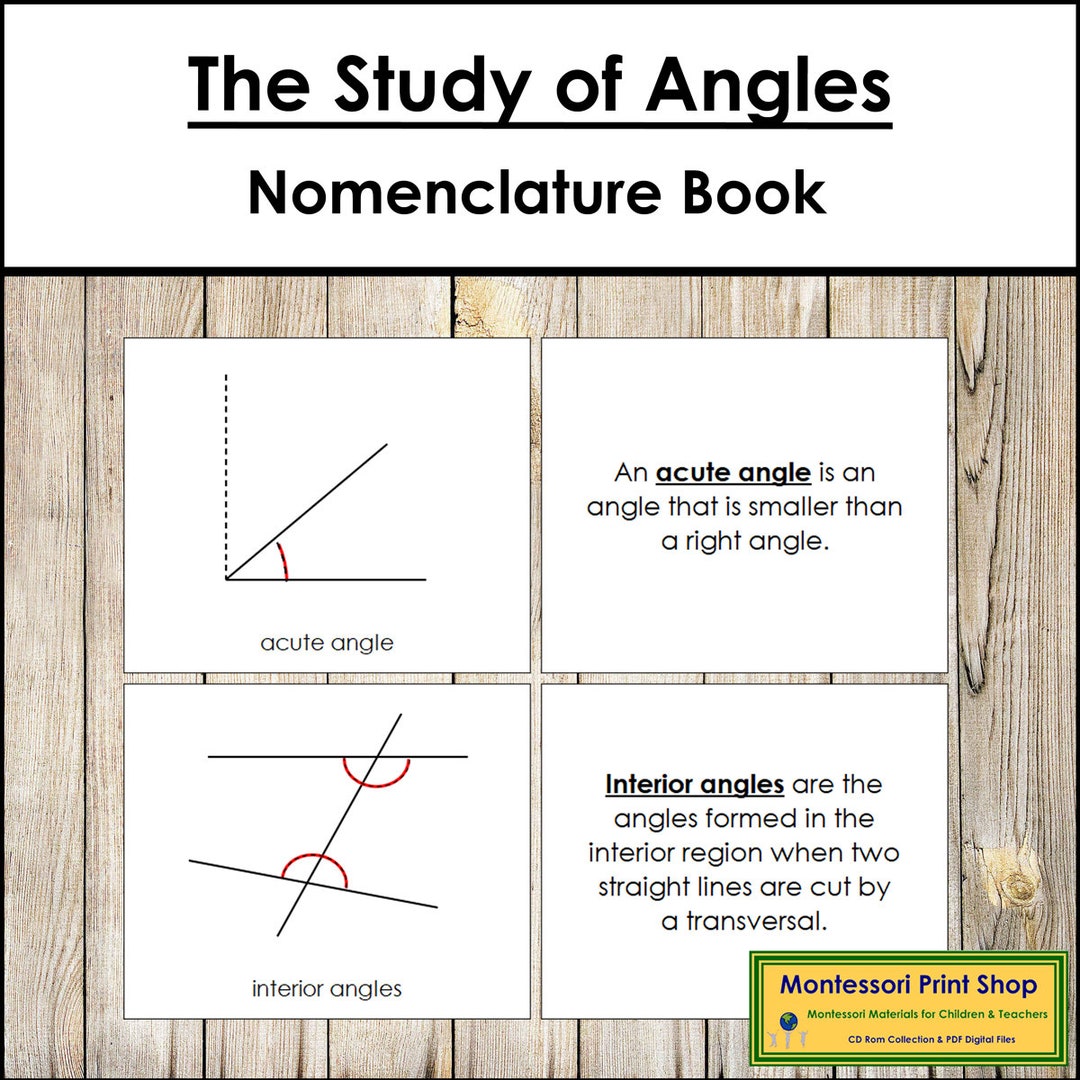 The Study of Angles Nomenclature Book - Geometry - Printable Montessori ...