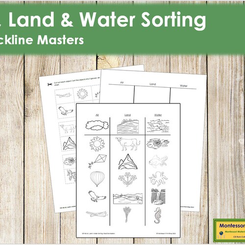 Air Land and Water Sorting Cards & Control Chart Preschool - Etsy