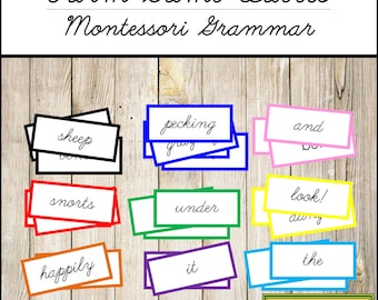 Printable Montessori Grammar Farm With Labels in Cursive - Etsy