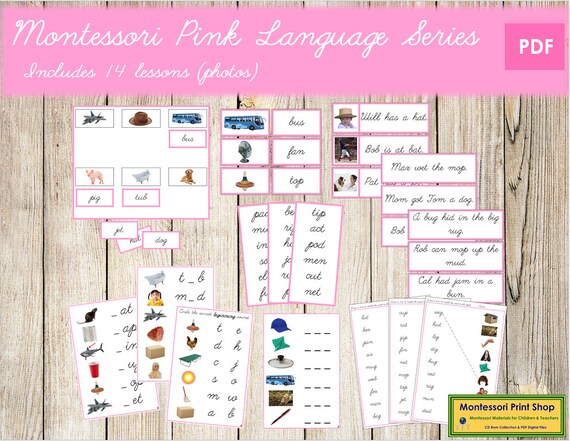 Montessori Pink Phonetic Language Series Bundle CURSIVE - Etsy Canada