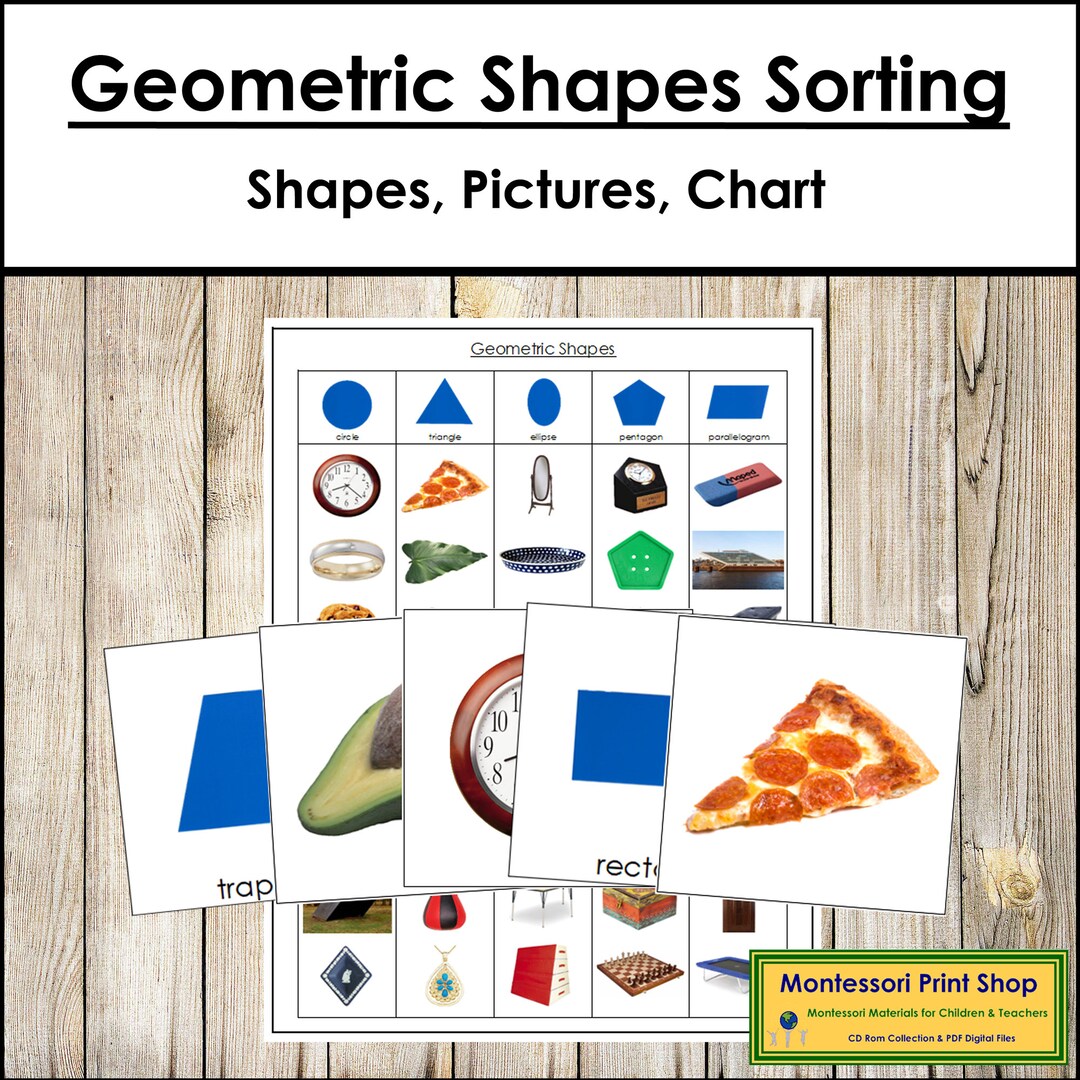 Geometric Shapes Sorting Cards & Chart - Primary Geometry - Printable ...