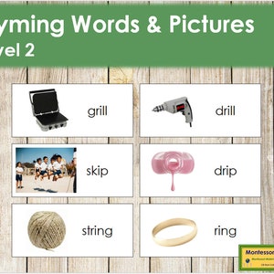 Rhyming Words & Pictures Level 2 Montessori Language - Etsy